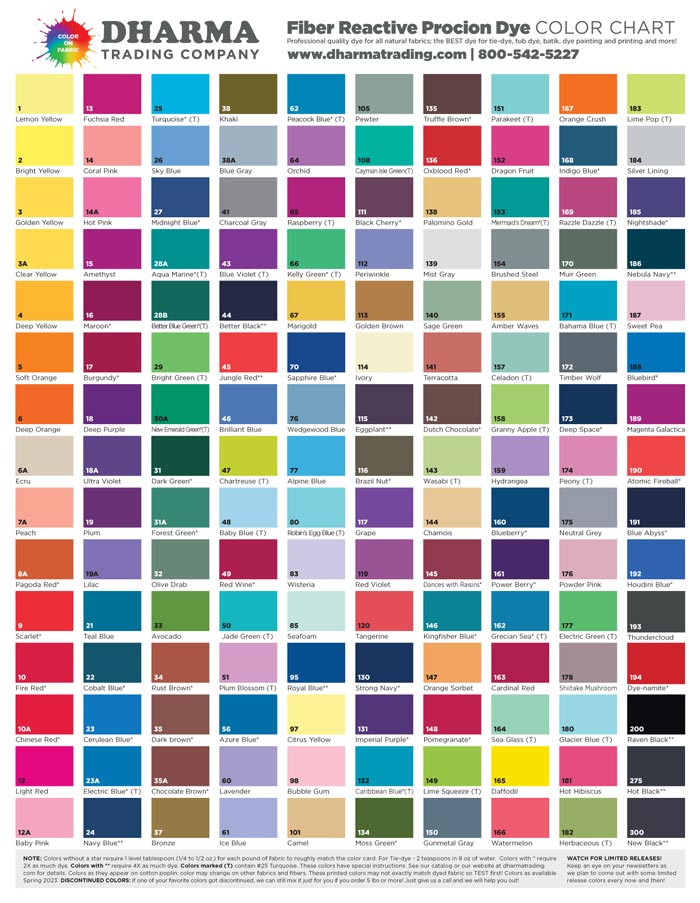 Poly Fiber Color Chart Poly Fiber Color Chart